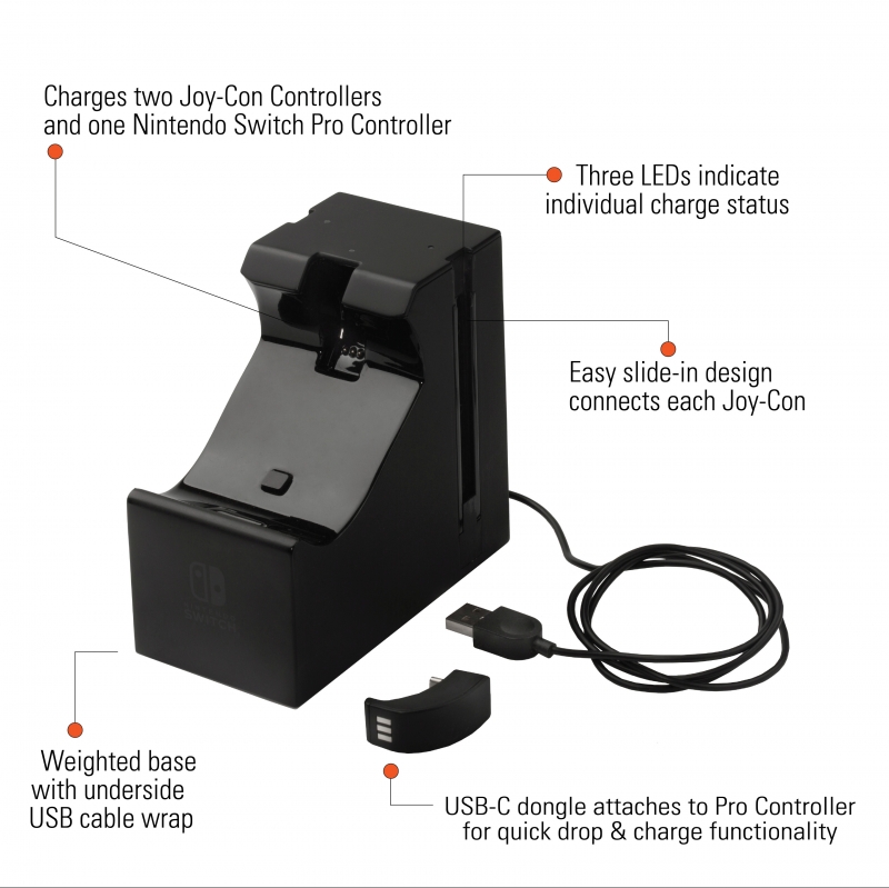 Powera Joy Con And Pro Controller Charging Dock For Nintendo Switch